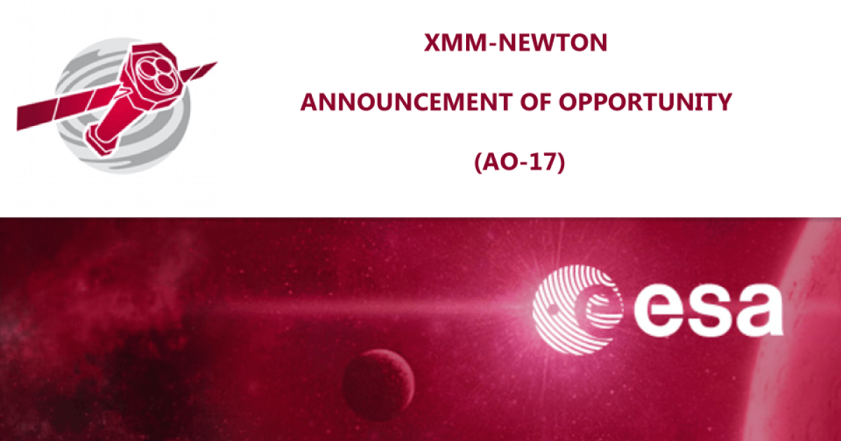 ESA has issued the XMM-Newton 17th Announcement of Opportunity (AO-17) on 22 August 2017 ...